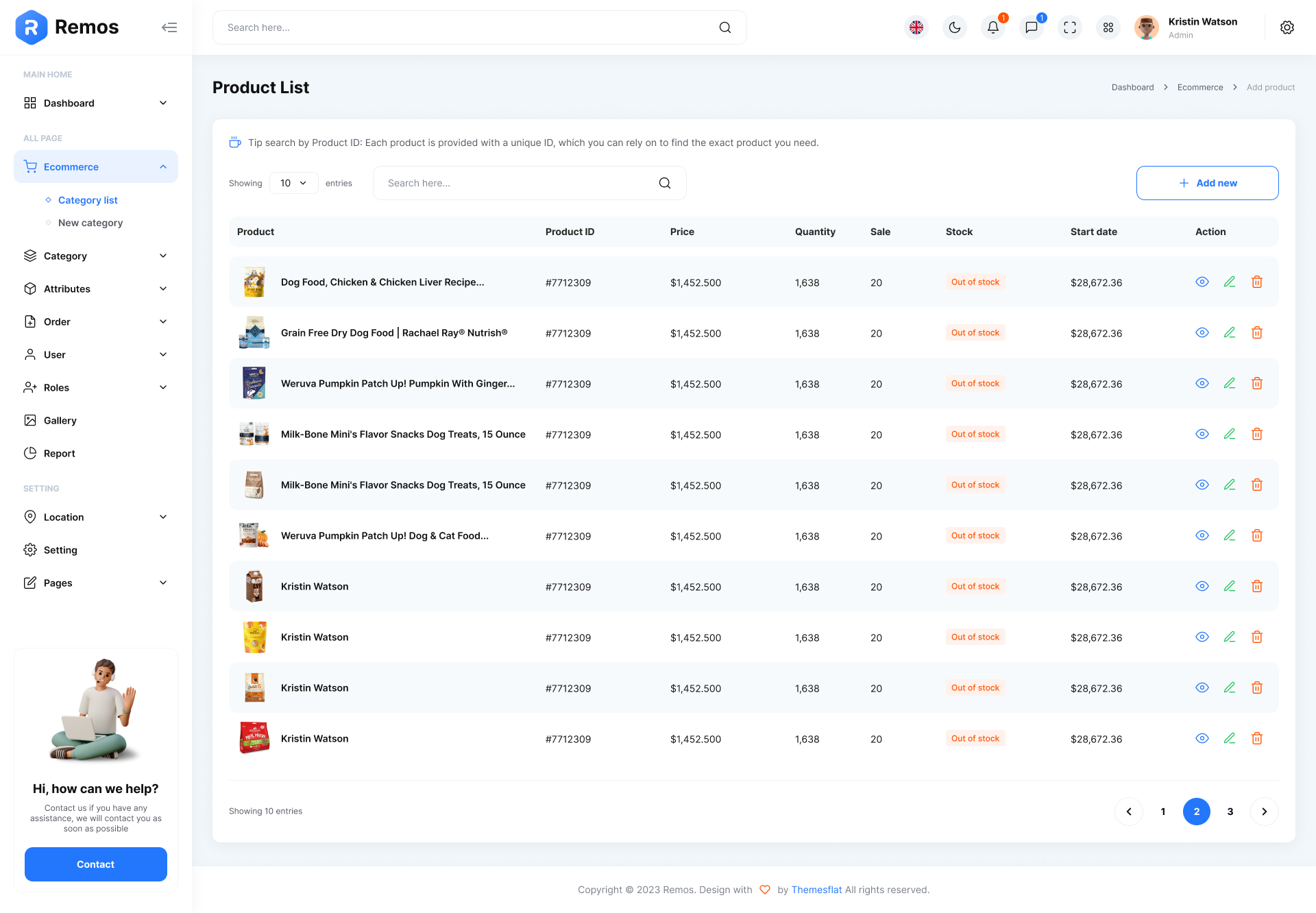 Remos eCommerce Admin Dashboard Figma Template by themesflat | ThemeForest